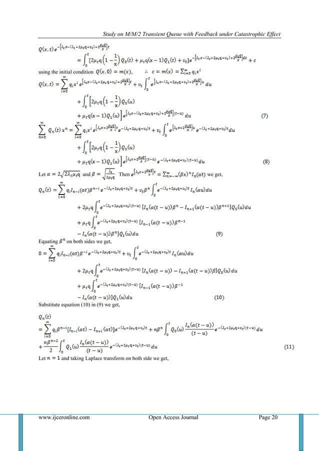 Study on M/M/2 Transient Queue with Feedback under Catastrophic Effect | PDF