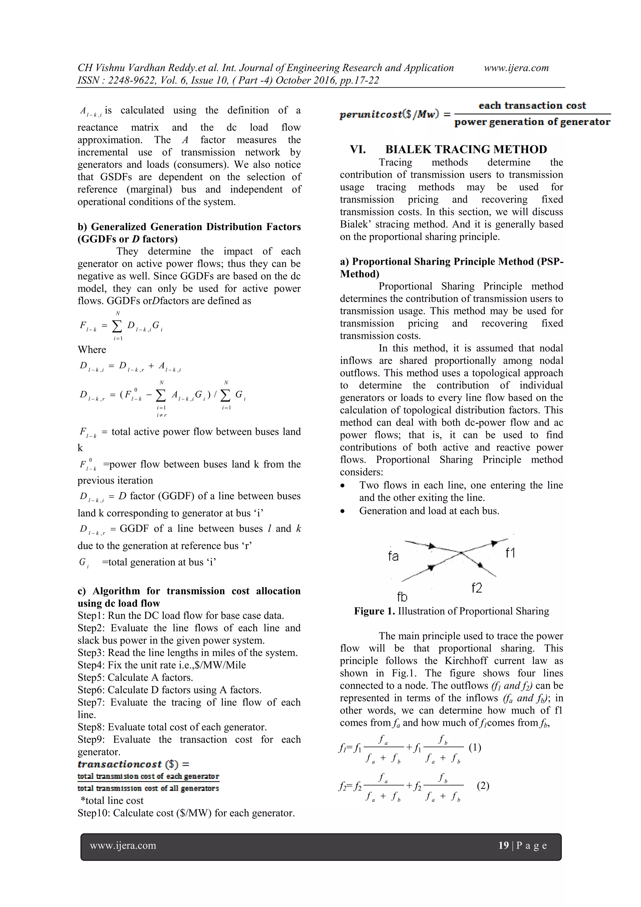 Allocation of Transmission Cost Using Power Flow Tracing Methods | PDF