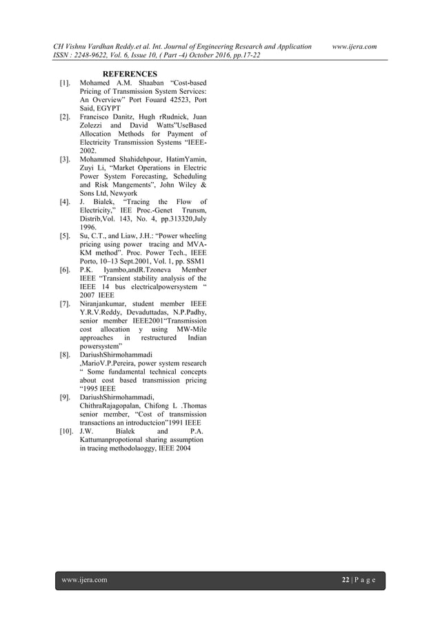 Allocation of Transmission Cost Using Power Flow Tracing Methods | PDF