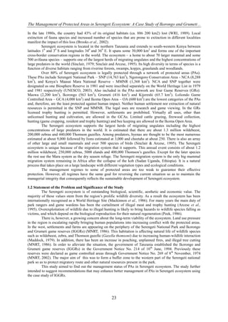 The Management of Protected Areas in Serengeti Ecosystem: A Case Study ...