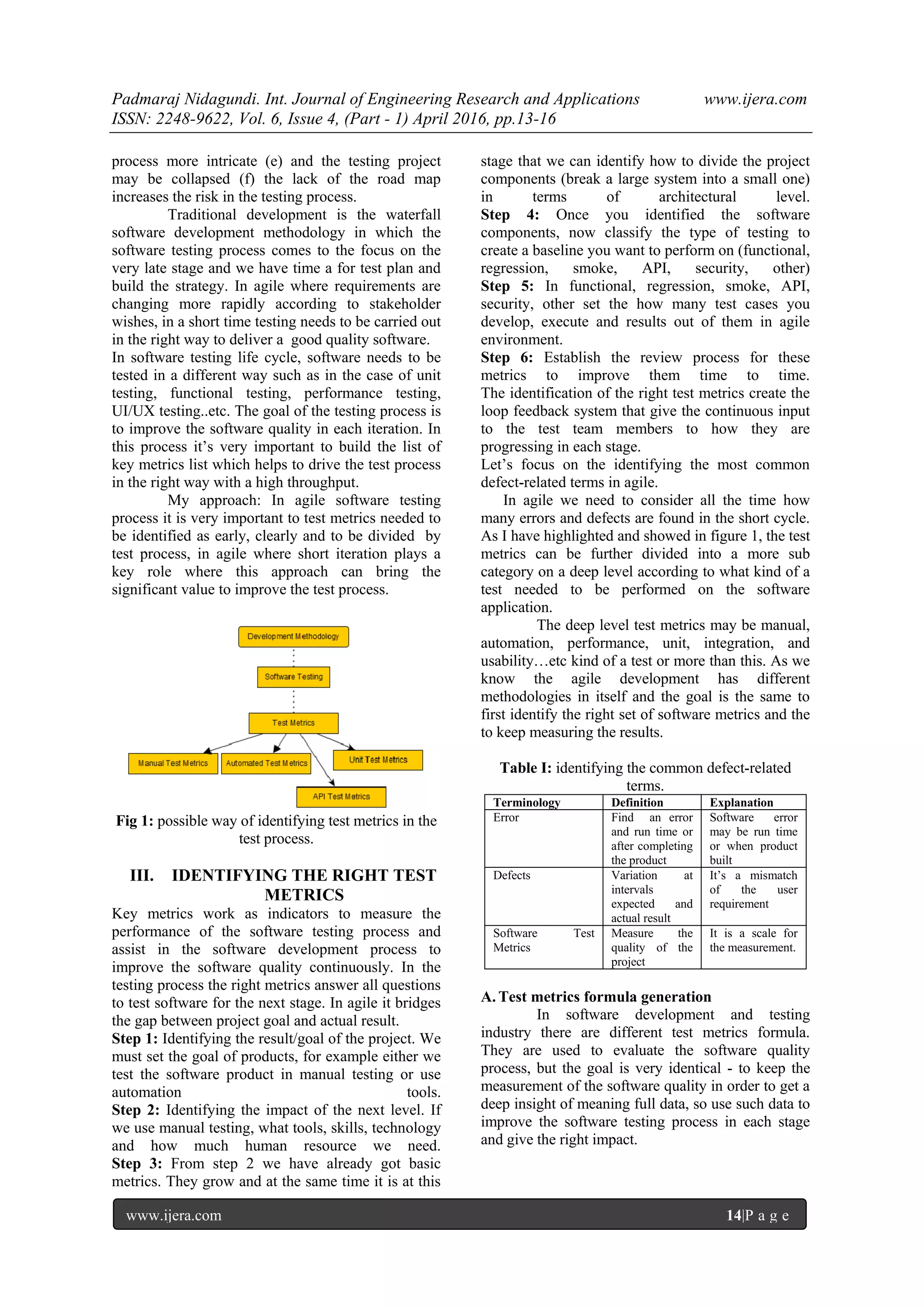 Introduction To Investigation And Utilizing Lean Test Metrics In Agile