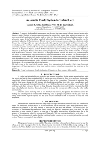 Automatic Cradle System for Infant Care | PDF | Pregnancy | Reproductive Health