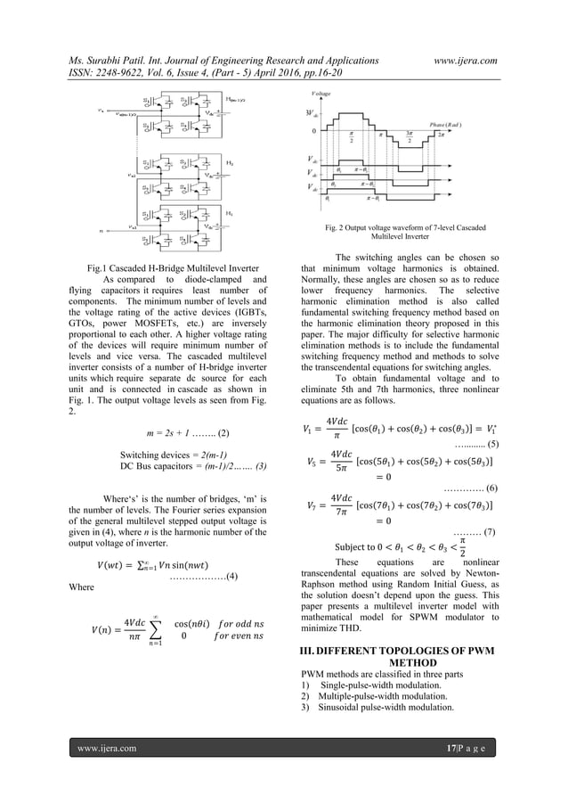 Comparison of PWM Techniques and Selective Harmonic Elimination for 3-Level Inverter | PDF