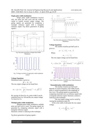Comparison of PWM Techniques and Selective Harmonic Elimination for 3-Level Inverter | PDF