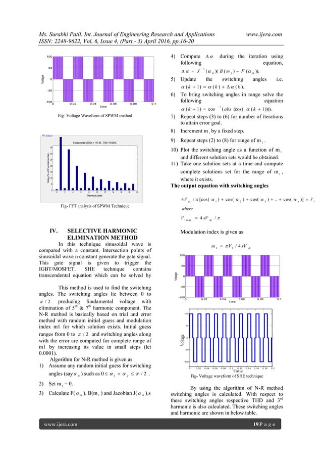 Comparison of PWM Techniques and Selective Harmonic Elimination for 3-Level Inverter | PDF