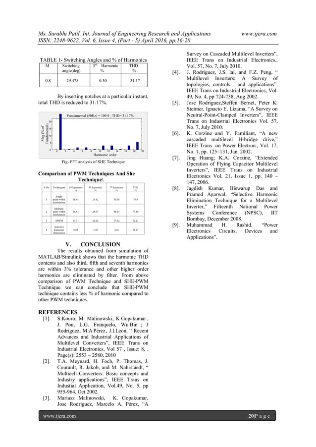 Comparison of PWM Techniques and Selective Harmonic Elimination for 3-Level Inverter | PDF