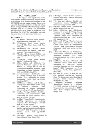 Small Signal Modeling Of Controller For Statcom Used In Distribution System For Reactive Power ...