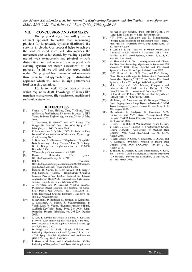 Efficient load rebalancing for distributed file system in Clouds | PDF
