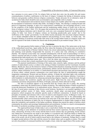 Compatibility of Secularism in India: A Contested Discourse | PDF