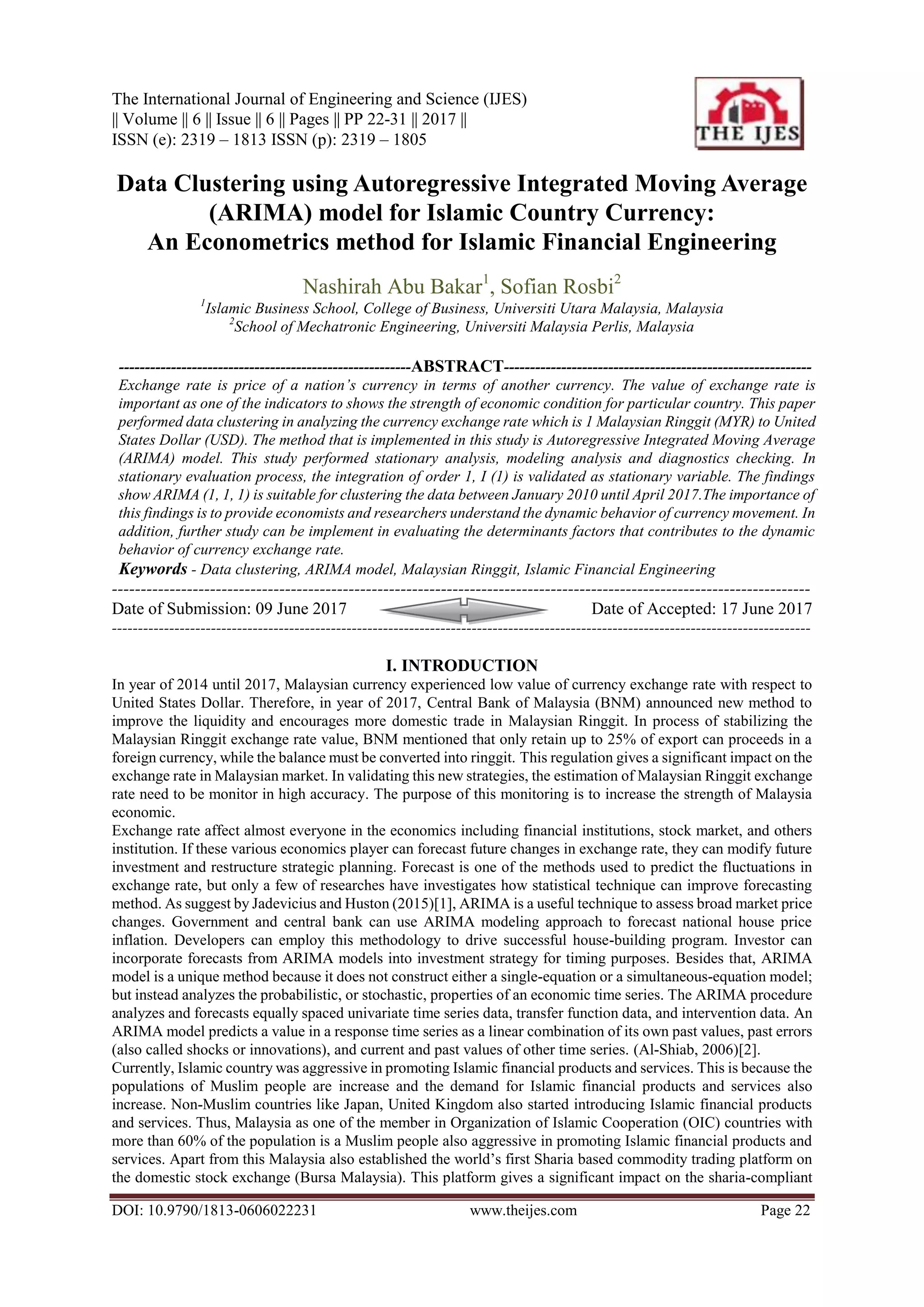 Data Clustering using Autoregressive Integrated Moving Average (ARIMA) model for Islamic Country ...