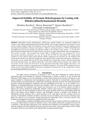 Improved Stability of Formate Dehydrogenase by Coating with ...