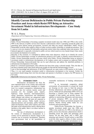 Identify Current Deficiencies in Public Private Partnership Practices ...
