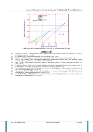 Numerical Simulations on Triaxial Strength of Silty Sand in Drained Conditions | PDF