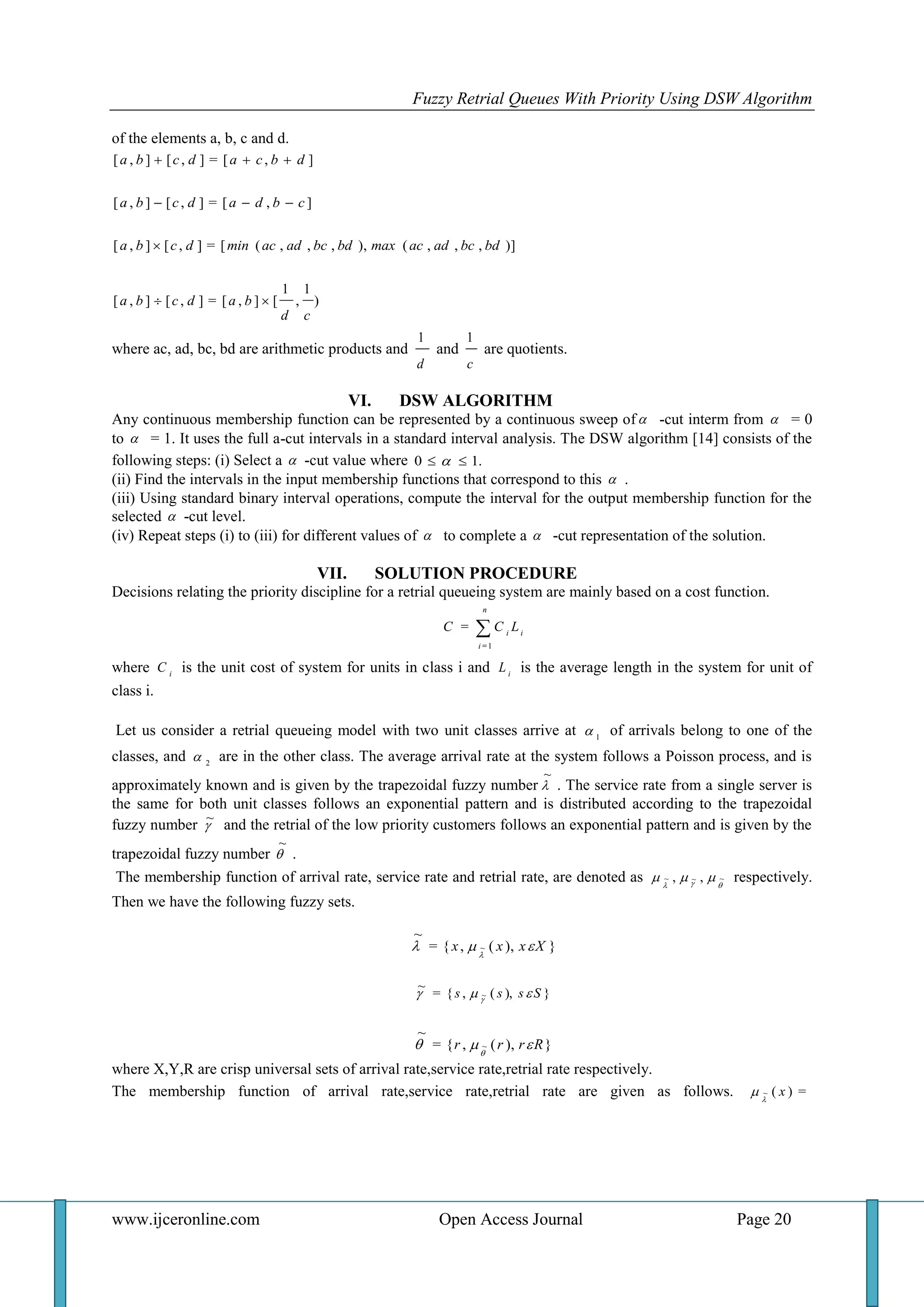 Fuzzy Retrial Queues With Priority Using Dsw Algorithm Pdf 