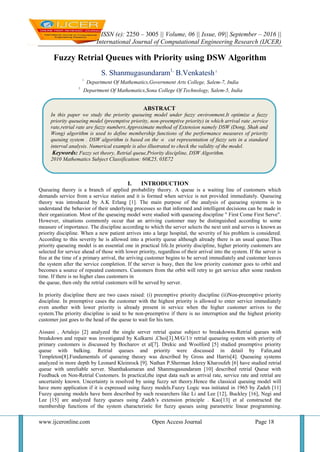 Fuzzy Retrial Queues with Priority using DSW Algorithm | PDF