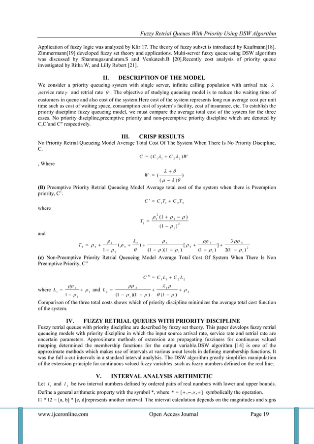 Fuzzy Retrial Queues with Priority using DSW Algorithm | PDF | Technology & Computing