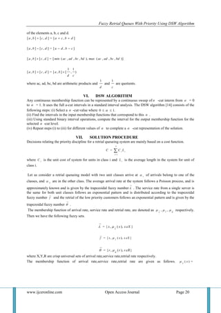 Fuzzy Retrial Queues with Priority using DSW Algorithm | PDF