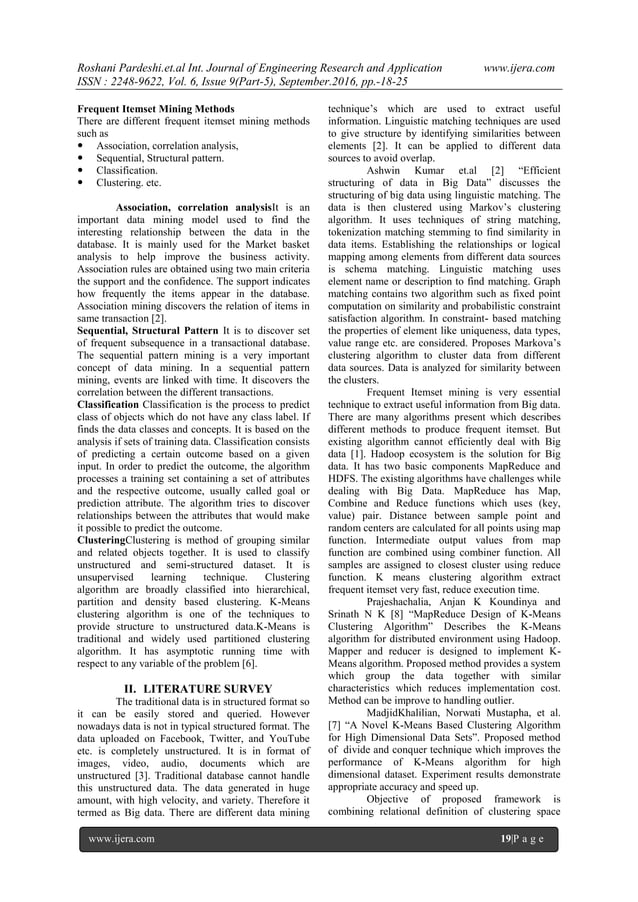 Frequent Item Set Mining Of Big Data For Social Media Pdf