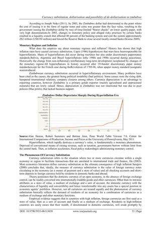 Currency Substitution, Dollarisation and Possibility of De ...