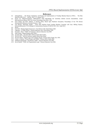 FPGA Based Implementation of Electronic Safe Lock | PDF
