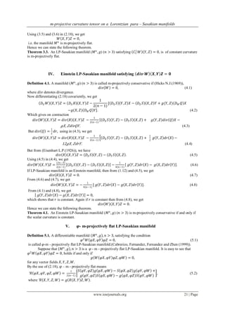 m - projective curvature tensor on a Lorentzian para – Sasakian ...