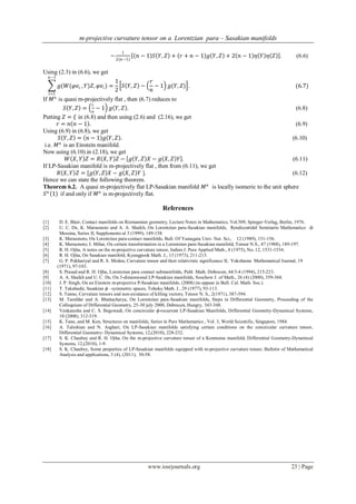 m - projective curvature tensor on a Lorentzian para – Sasakian ...