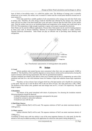 Design of Solar Pond calculation and technique in Africa | PDF ...