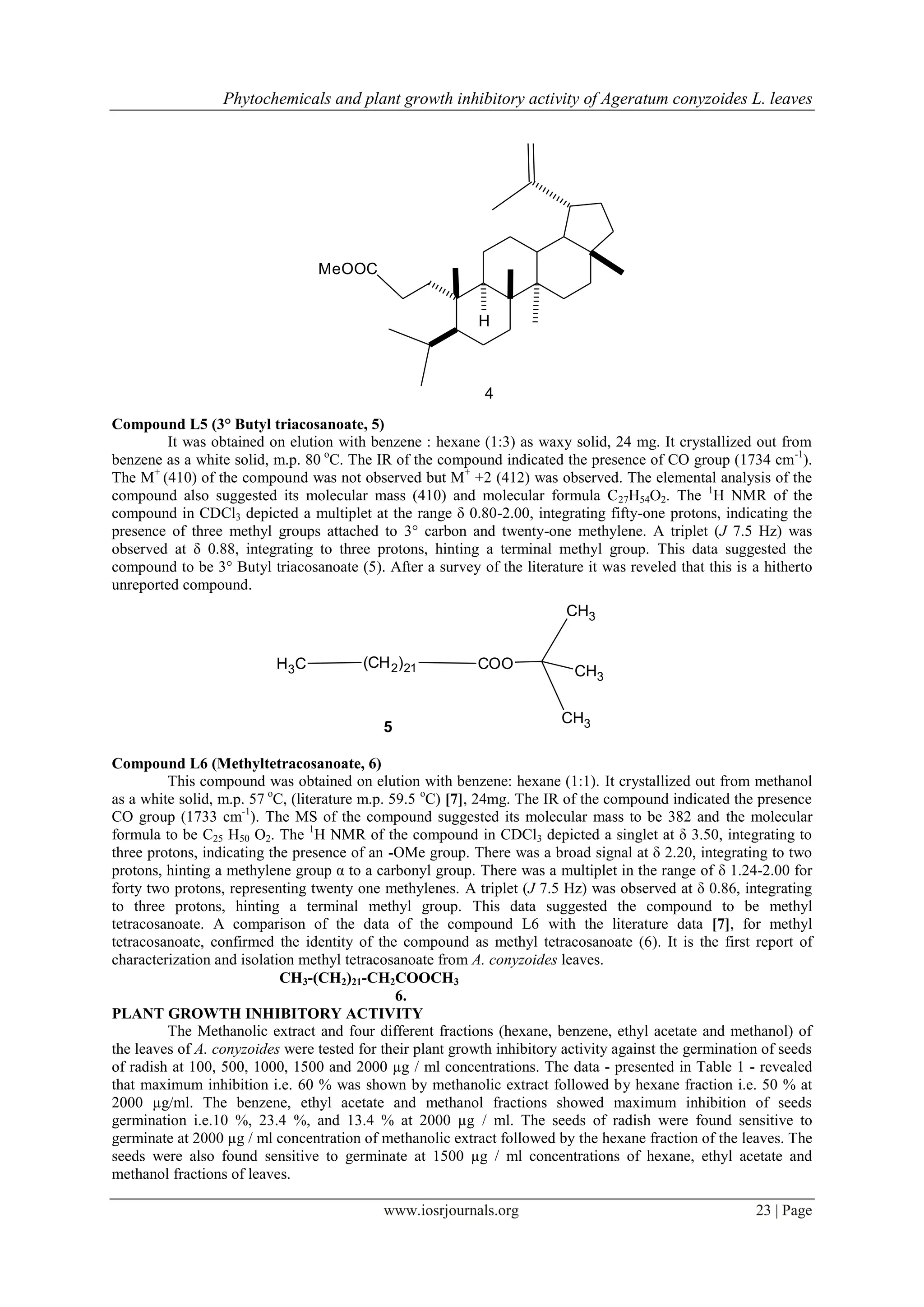 Phytochemicals and plant growth inhibitory activity of Ageratum ...