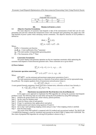 Economic Load Dispatch Optimization of Six Interconnected Generating ...