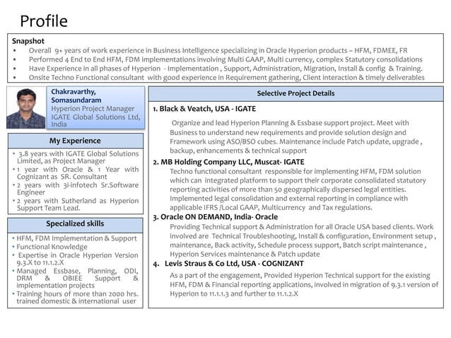Chakravarthy_SnapshotProfile | PPTX | Computing | Technology & Computing