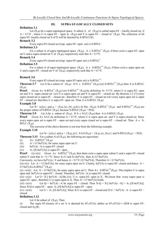 bT-Locally Closed Sets and bT-Locally Continuous Functions In Supra ...