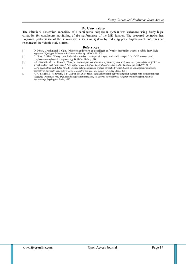 Fuzzy Controlled Nonlinear Semi Active Suspension Systems Pdf