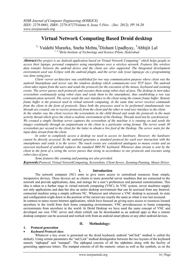 Virtual Network Computing Based Droid desktop | PDF