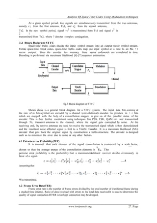 Analysis of Space Time Codes Using Modulation Techniques | PDF