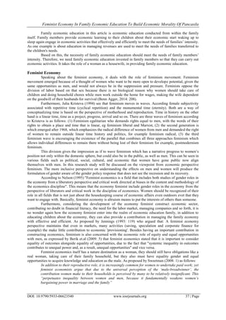 Feminist Economy in Family Economic Education to Build Economic ...