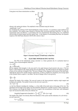 Modeling of Vortex Induced Vibration based Hydrokinetic Energy Converter | PDF