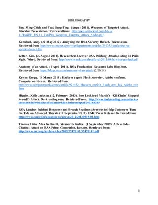 Case Study of RSA Data Breach | DOCX