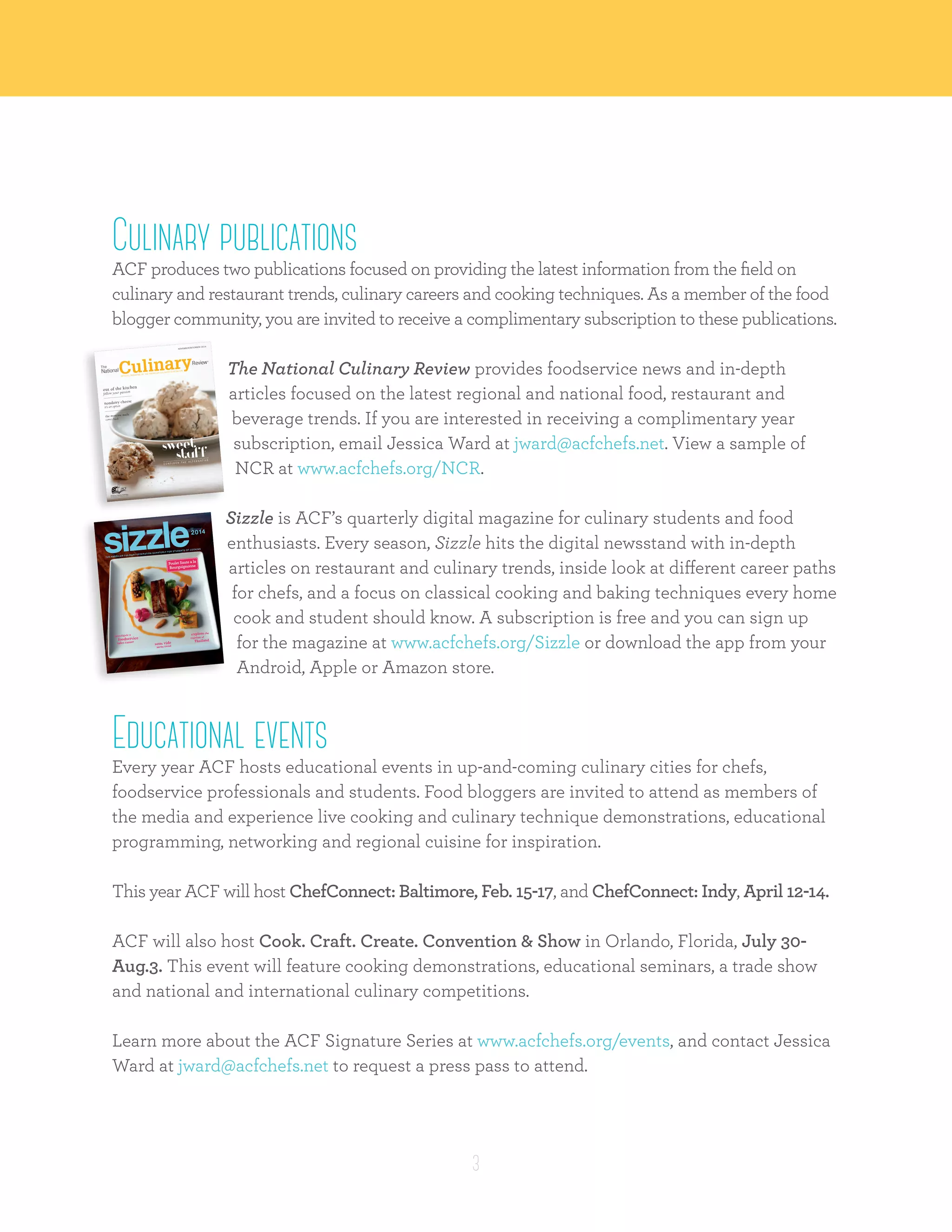 American Culinary Federation_PressKit-Final | PDF