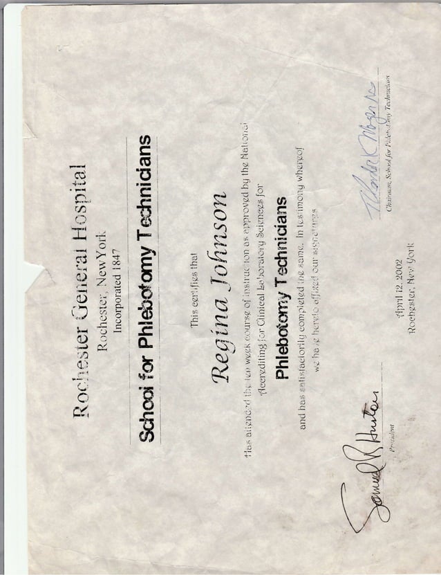 phlebotomy certificate | PDF