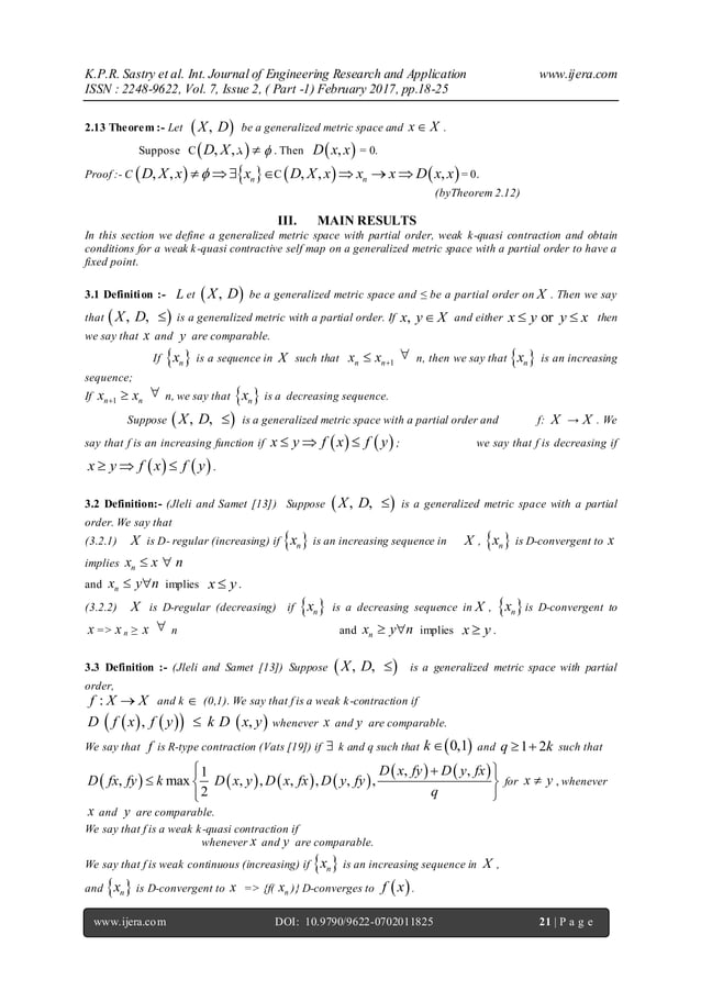 Fixed Point Theorems For Weak K Quasi Contractions On A Generalized Metric Space With Partial Order