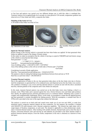 Transient Thermal Analysis of AlSiCp Composite Disc Brake | PDF