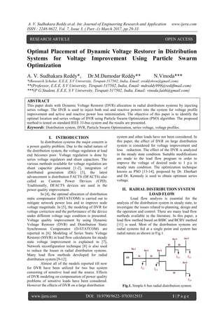 Optimal Placement of Dynamic Voltage Restorer in Distribution Systems for Voltage Improvement ...