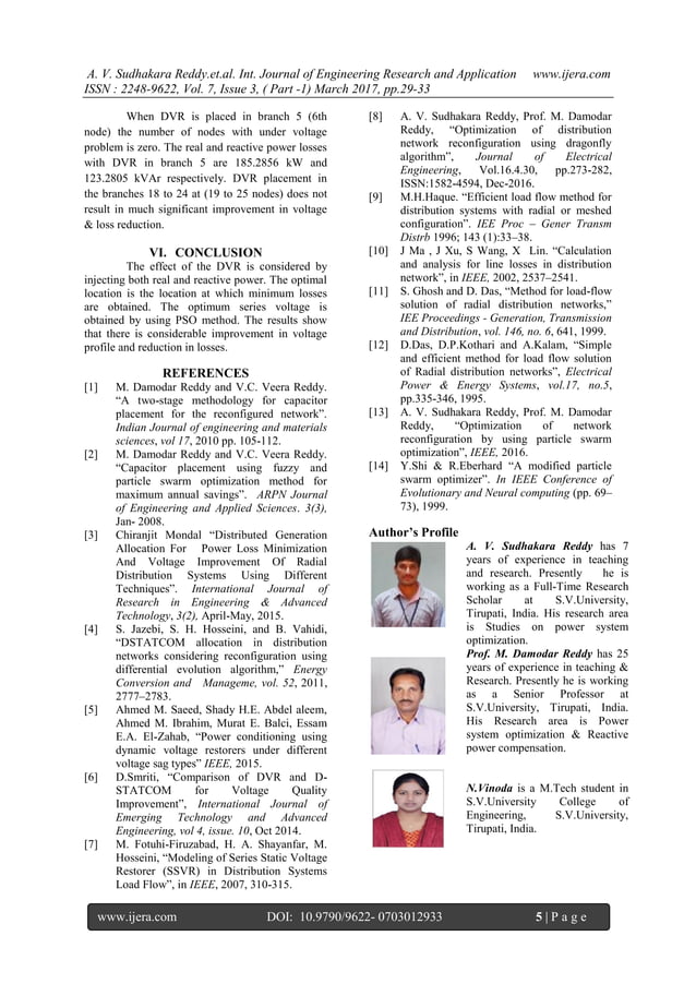 Optimal Placement Of Dynamic Voltage Restorer In Distribution Systems For Voltage Improvement