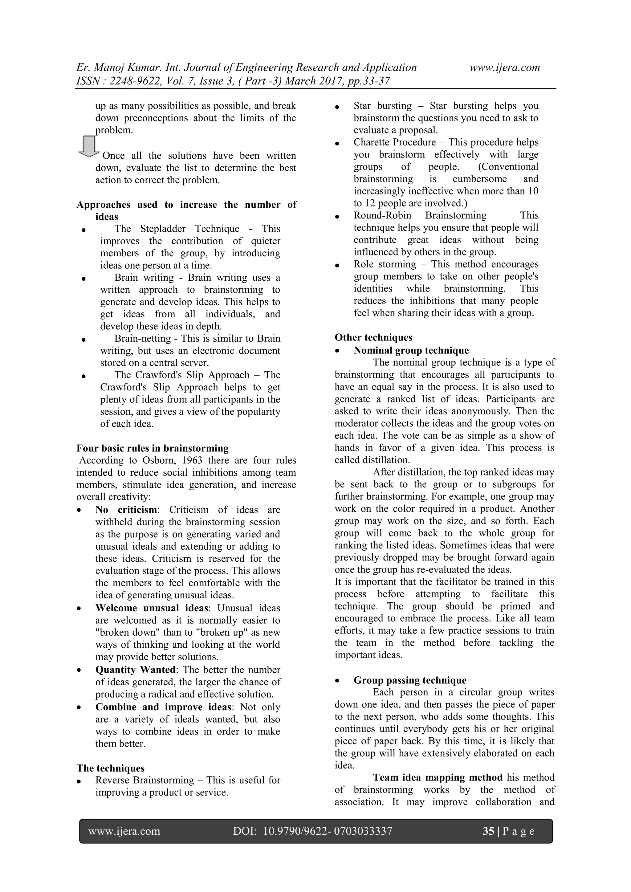 Brainstorming: Thinking - Problem Solving Strategy | PDF