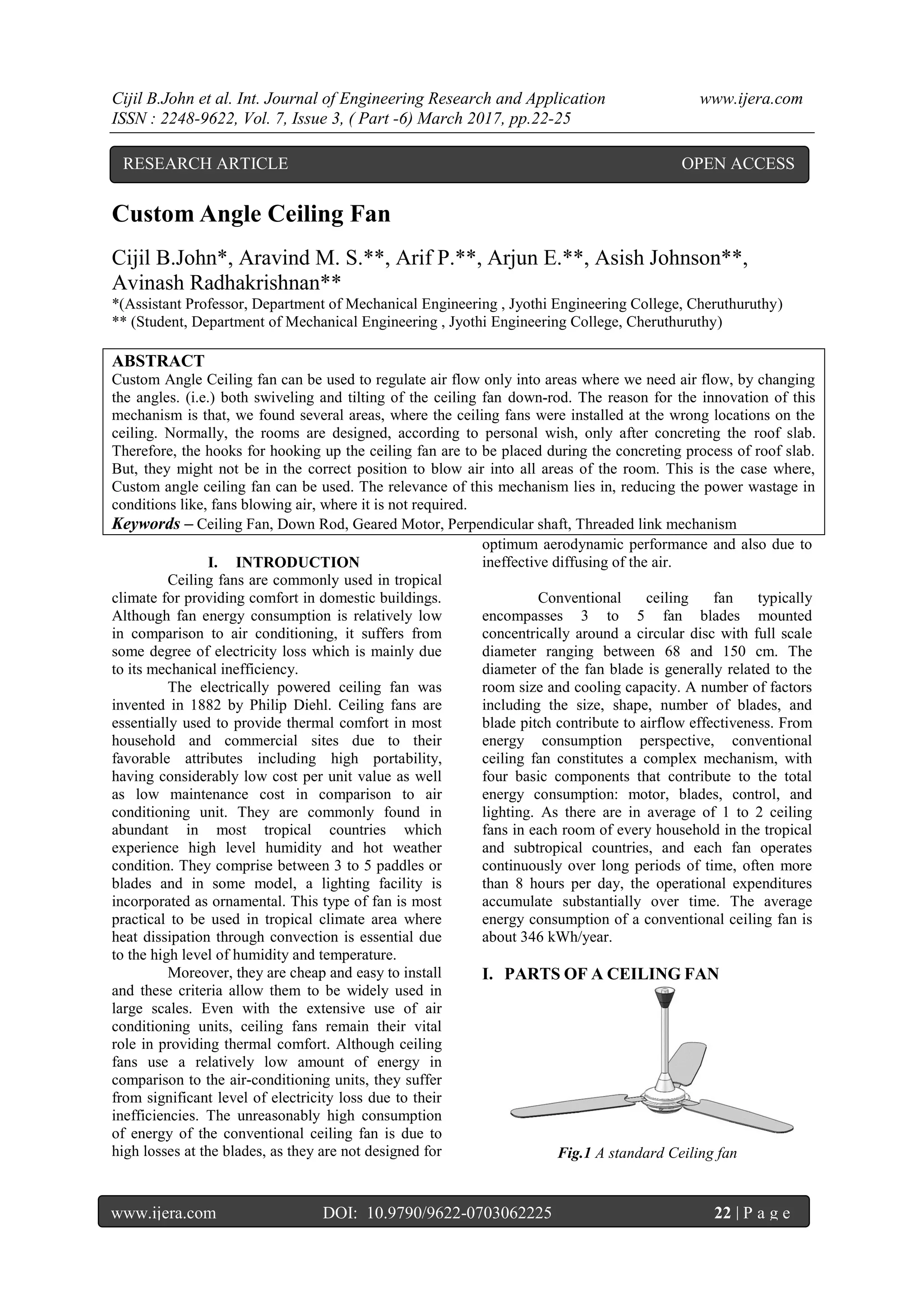 Custom Angle Ceiling Fan | PDF