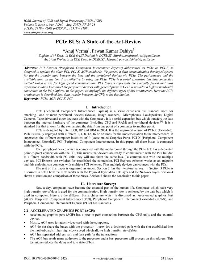 PCIe BUS: A State-of-the-Art-Review | PDF
