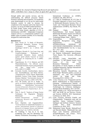 The Survey of Architecture of Multi-Modal (Fingerprint and Iris ...