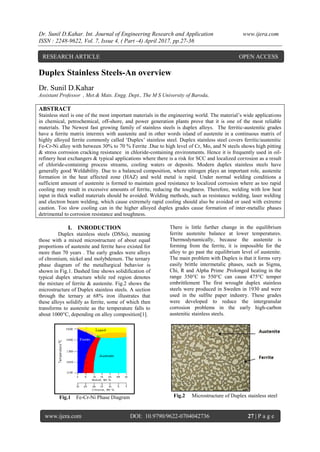 Duplex Stainless Steels-An overview | PDF
