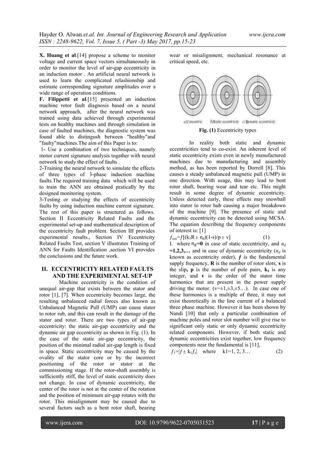 Detection Of Static Air Gap Eccentricity In Three Phase Induction Motor By Using Artificial
