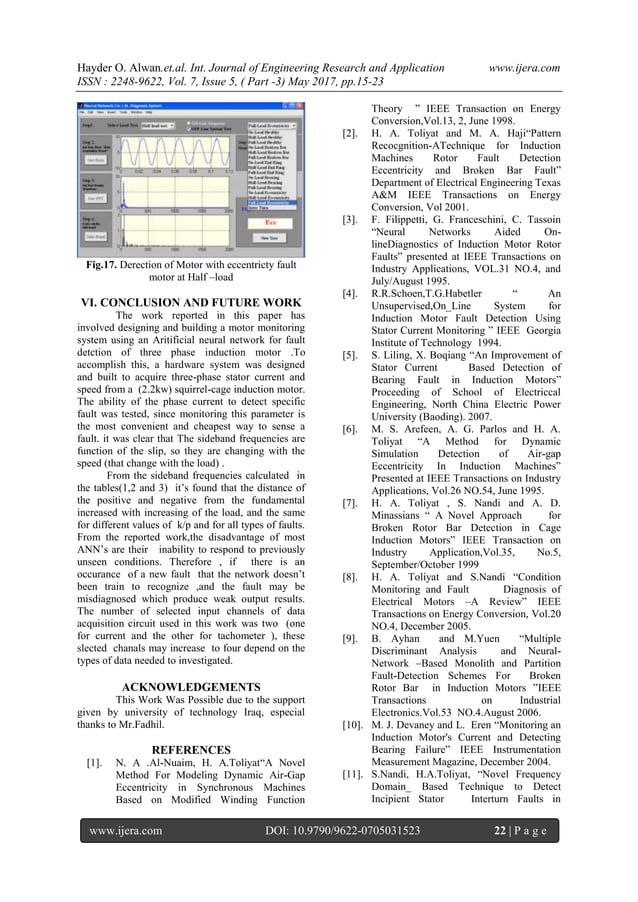 Detection Of Static Air Gap Eccentricity In Three Phase Induction Motor By Using Artificial
